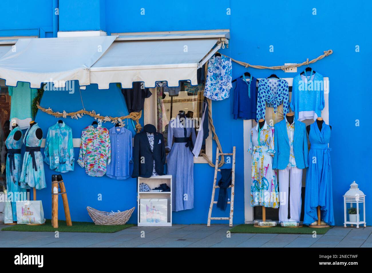Feeling blue, blue is the colour, clothing at Orchidea shop, Burano ...