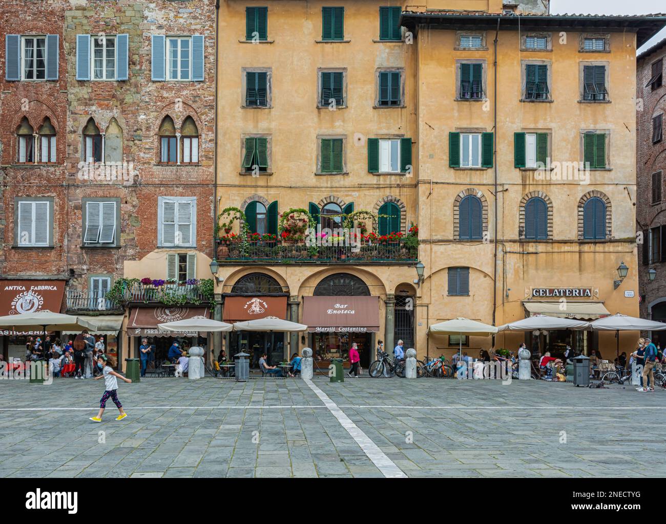 Piazza San Michele at the historic centre of Lucca, Tuscany, Italy ...