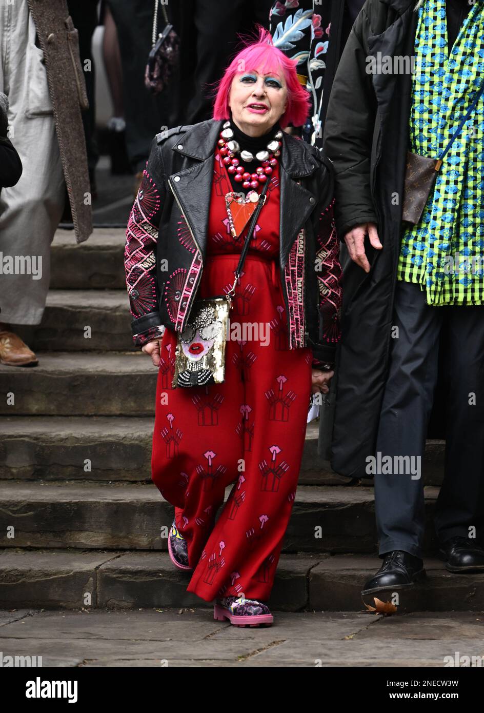 February 16th, 2023, London, UK. Zara Rhodes arriving at a Memorial ...