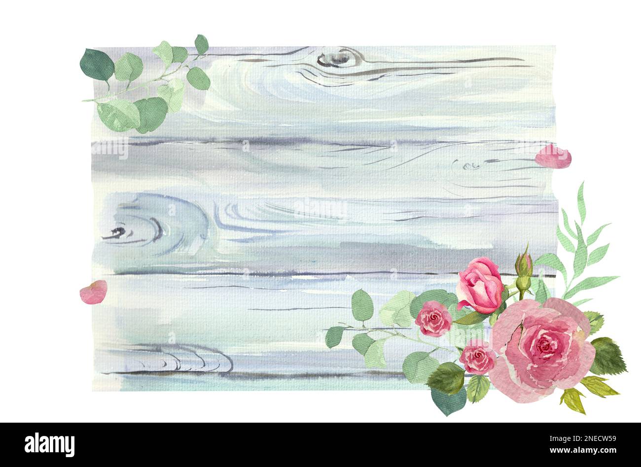 Wooden frame on pastel Cut Out Stock Images & Pictures - Alamy