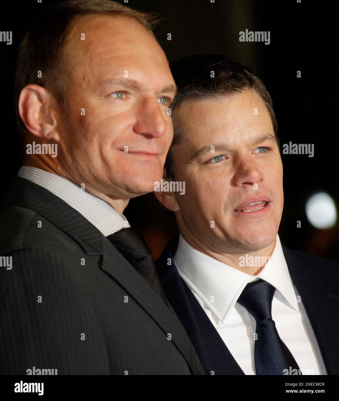 Former South African rugby captain Francois Pienaar, left, and U.S ...