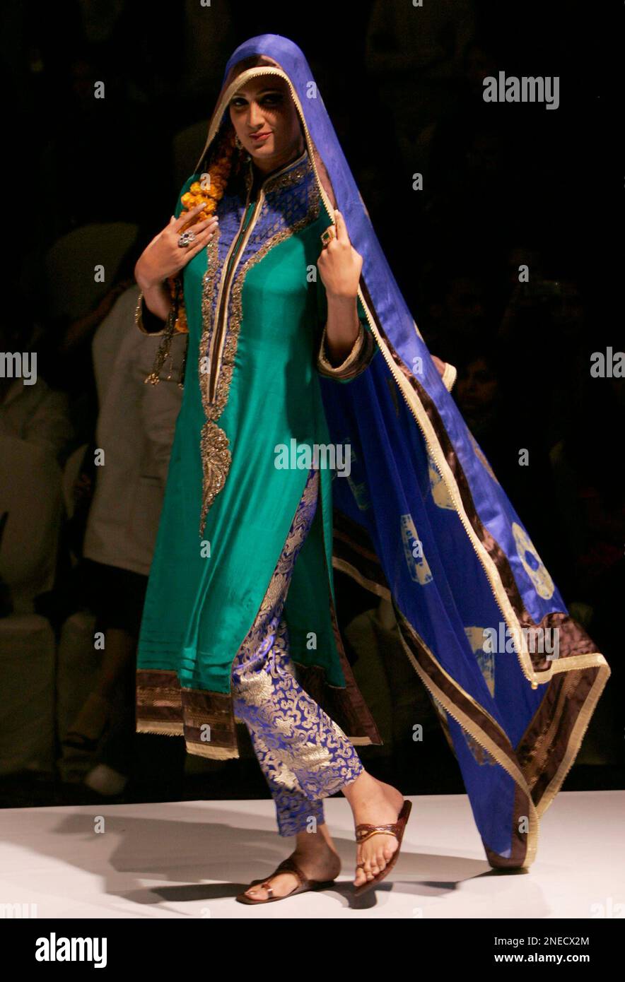 In this image taken on Monday night, Feb. 1, 2010 a Pakistan models ...