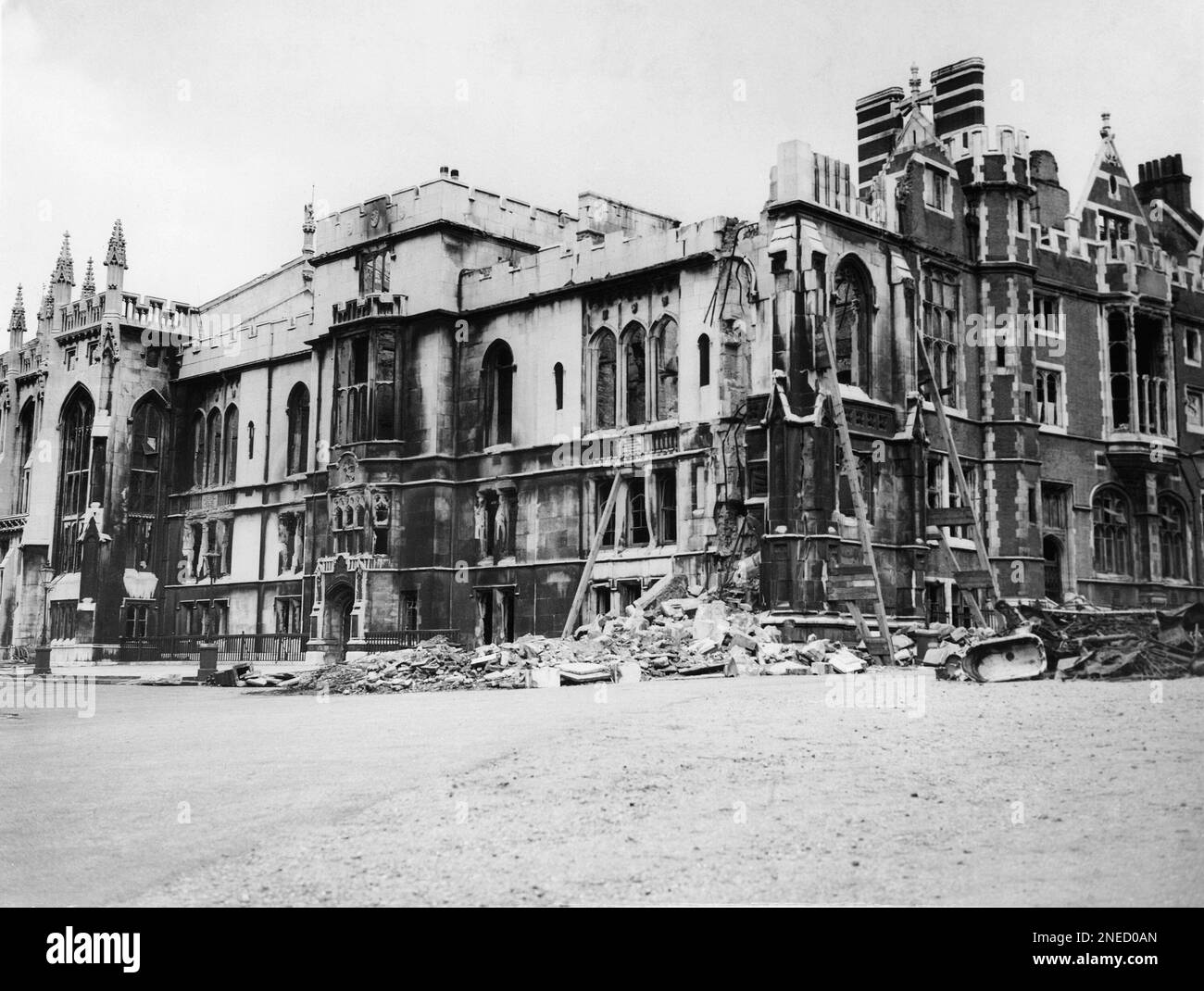 Library and Hall of the inner temple, completely gutted, August 27 ...