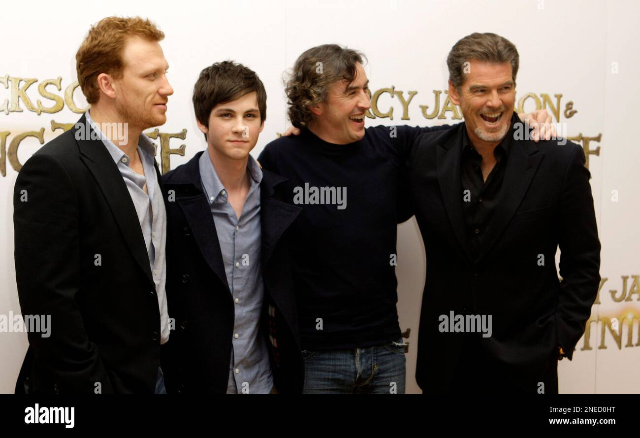 Actors from the film, Percy Jackson and the Lightning Thief, pose at a ...
