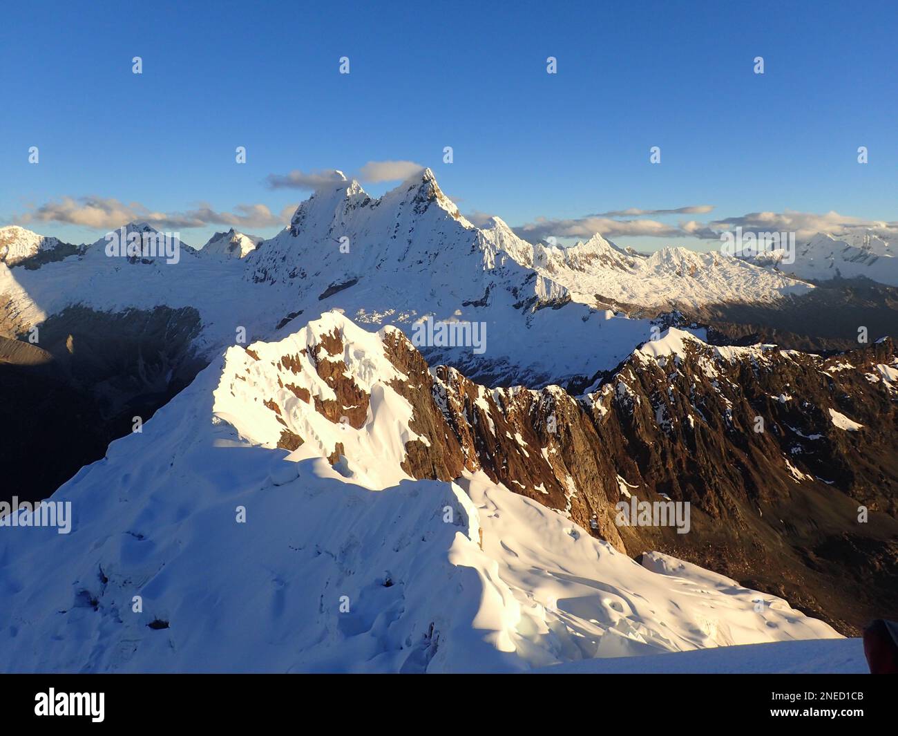 Views climbing Nevado Yanapaccha. A 5460m peak in the Andes, Peru Stock ...