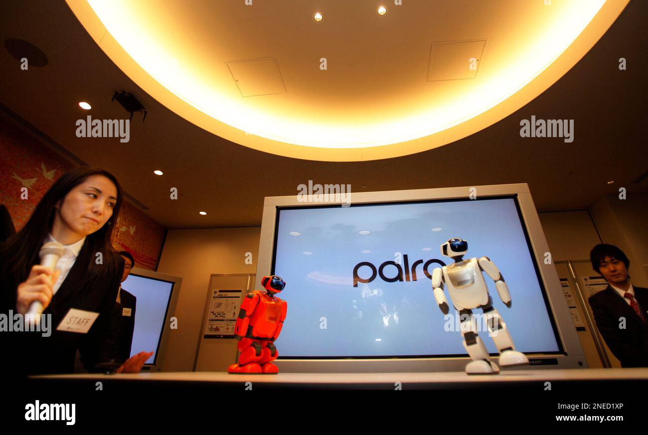Humanoid communication robot "Palro" demonstrates its abilities during ...