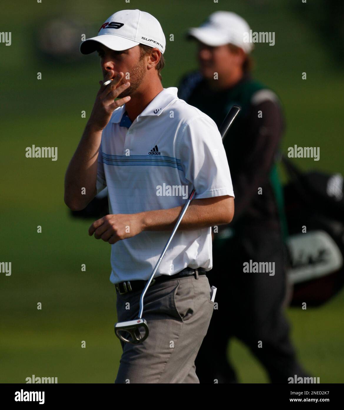 Spencer Levin smoking during the final round of the Farmers Insurance ...