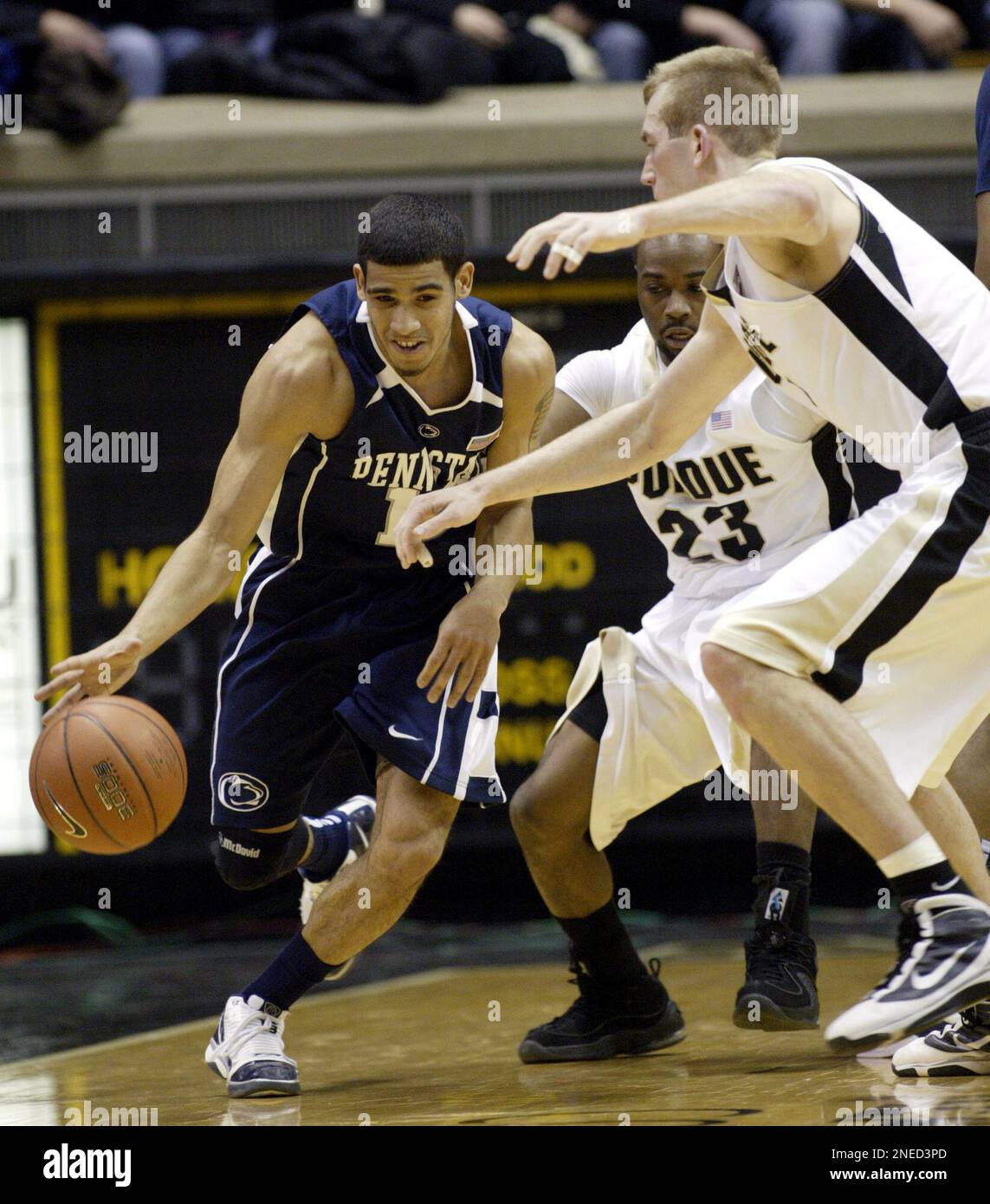 Penn State's Talor Battle, left, tries to drive past Purdue's Lewis ...