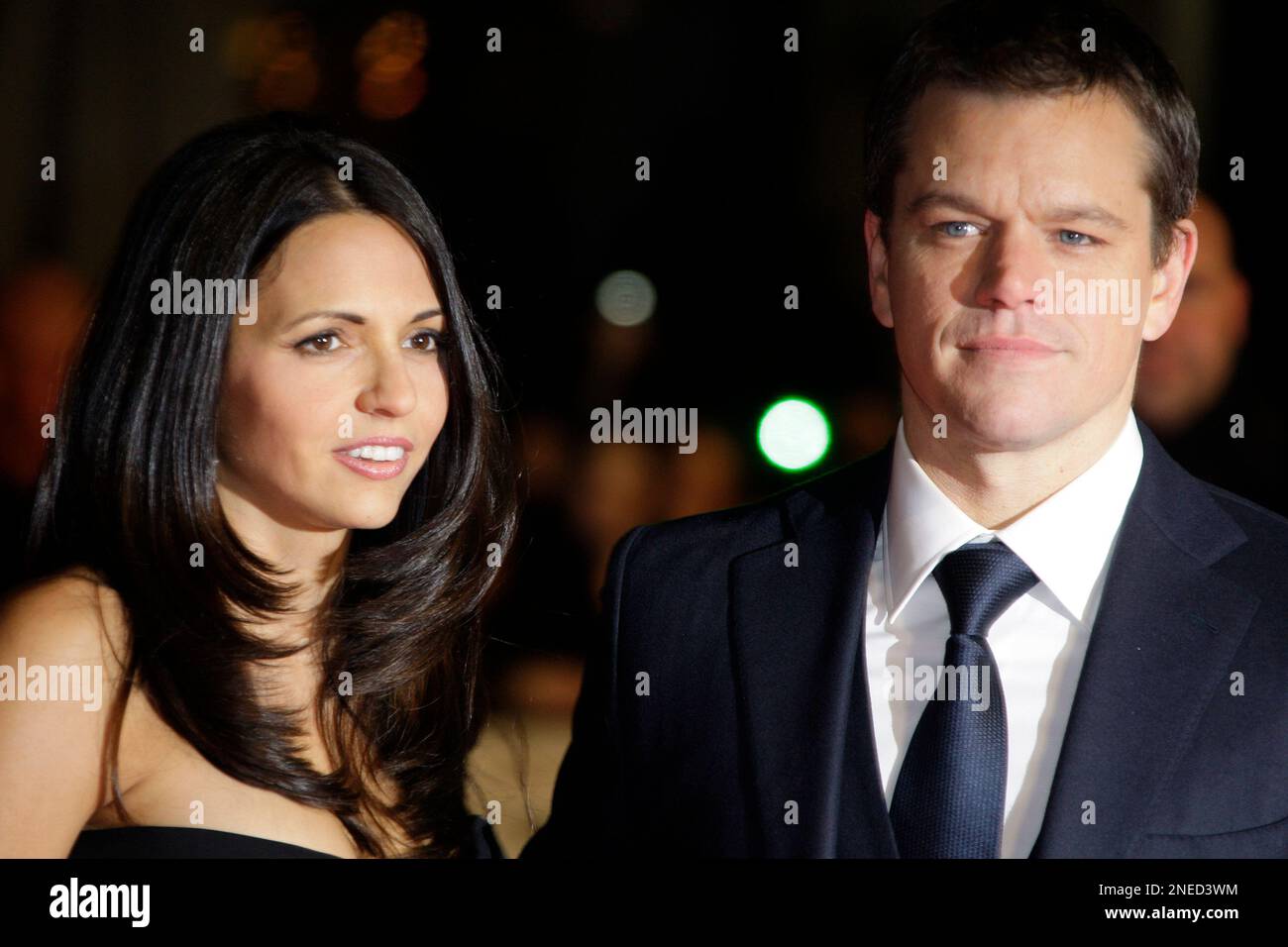 U.S actor Matt Damon and wife Luciana Barroso arrive on the red carpet ...