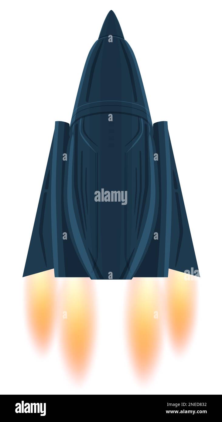 Cartoon spaceship with triangle aggressive form similar fighter ...