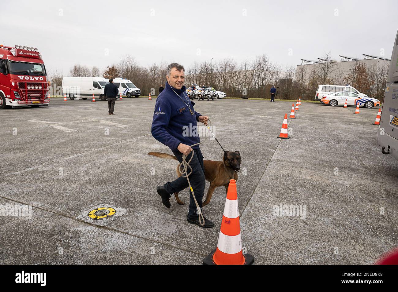 Illustration picture shows a police dog inspection pictured during a ...