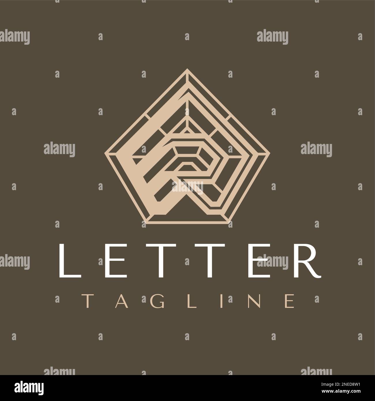 Interior roof letter R logo design template. Modern architecture R ...