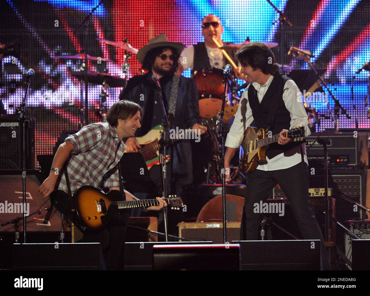 From left, Keith Urban, bassist Don Was, drummer Kenny Aronoff and John ...