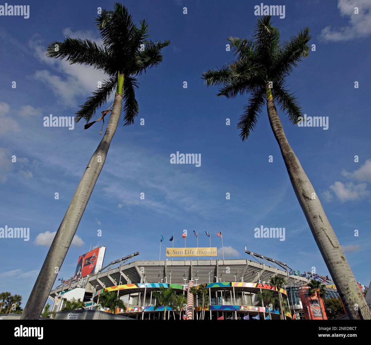 Sun Life Stadium is seen before the NFL football Super Bowl XLIV Friday ...