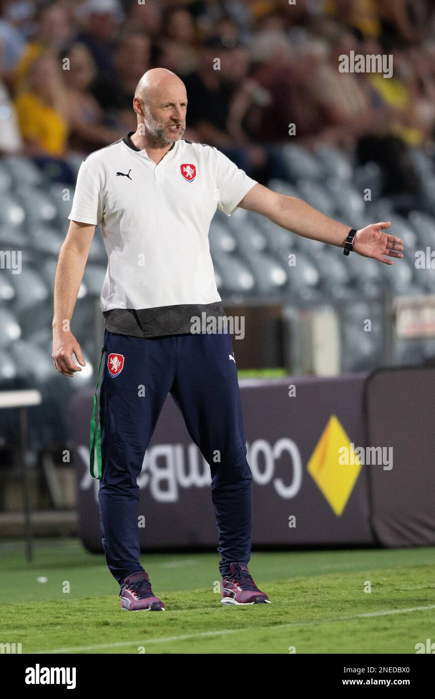 Czechia coach Karel Rada reacts during the Cup of Nations match between ...