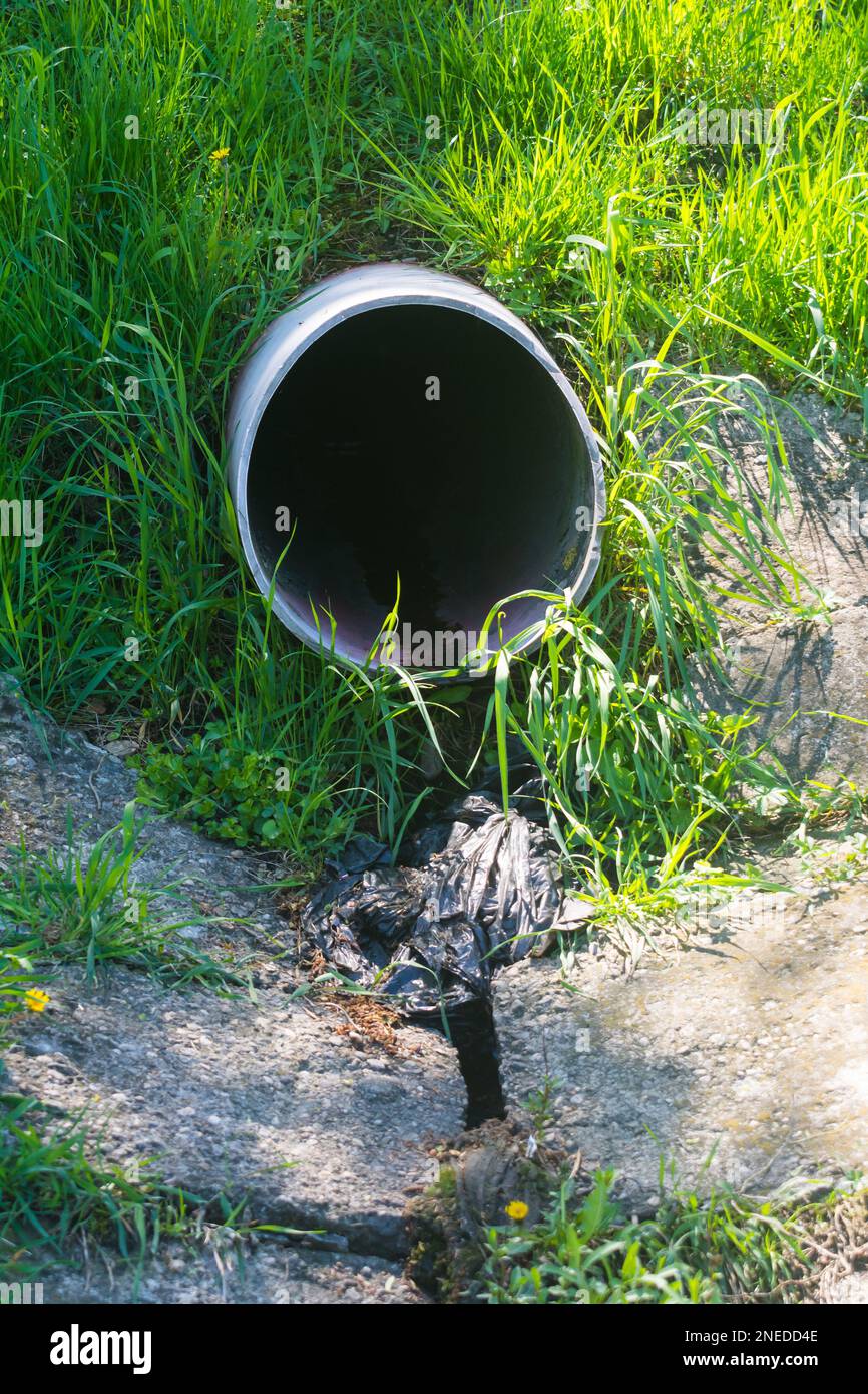collecting channel that empties into the river Somesul Mic Stock Photo ...