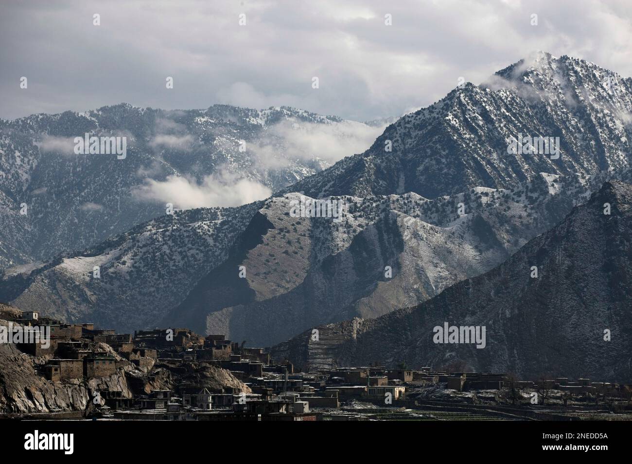 The Afghan village of Nangalam, pictured from Forward Operating Base ...