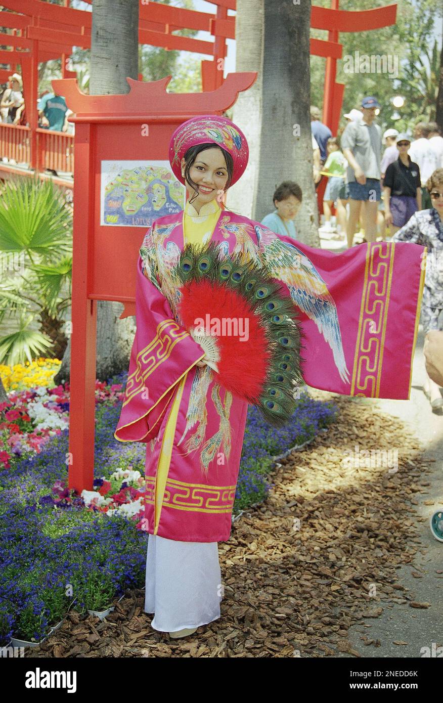 Christina Pham, a Vietnamese beauty queen, from Irvine, Calif., poses ...