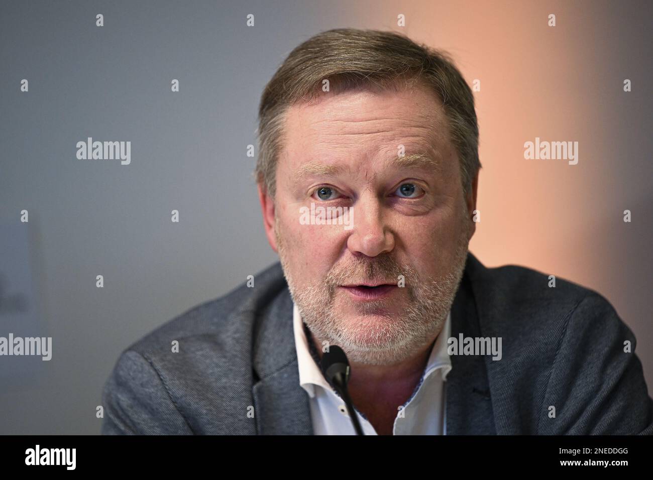 AFT chairman Pierre Crevits pictured during a press conference ...