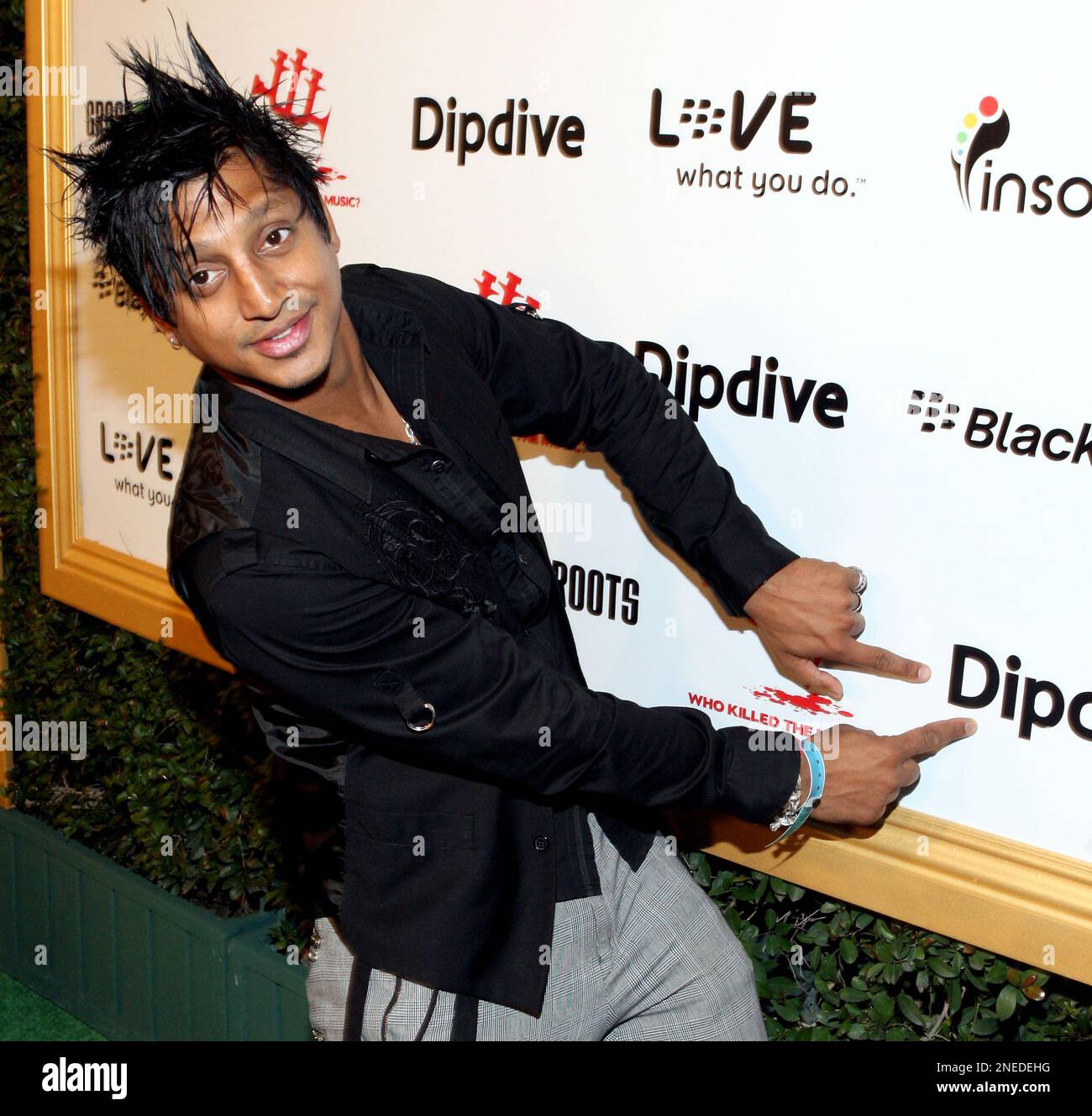 DJ Robbie Drums arrives at will.i.am's Dipdive Data Awards held at the ...