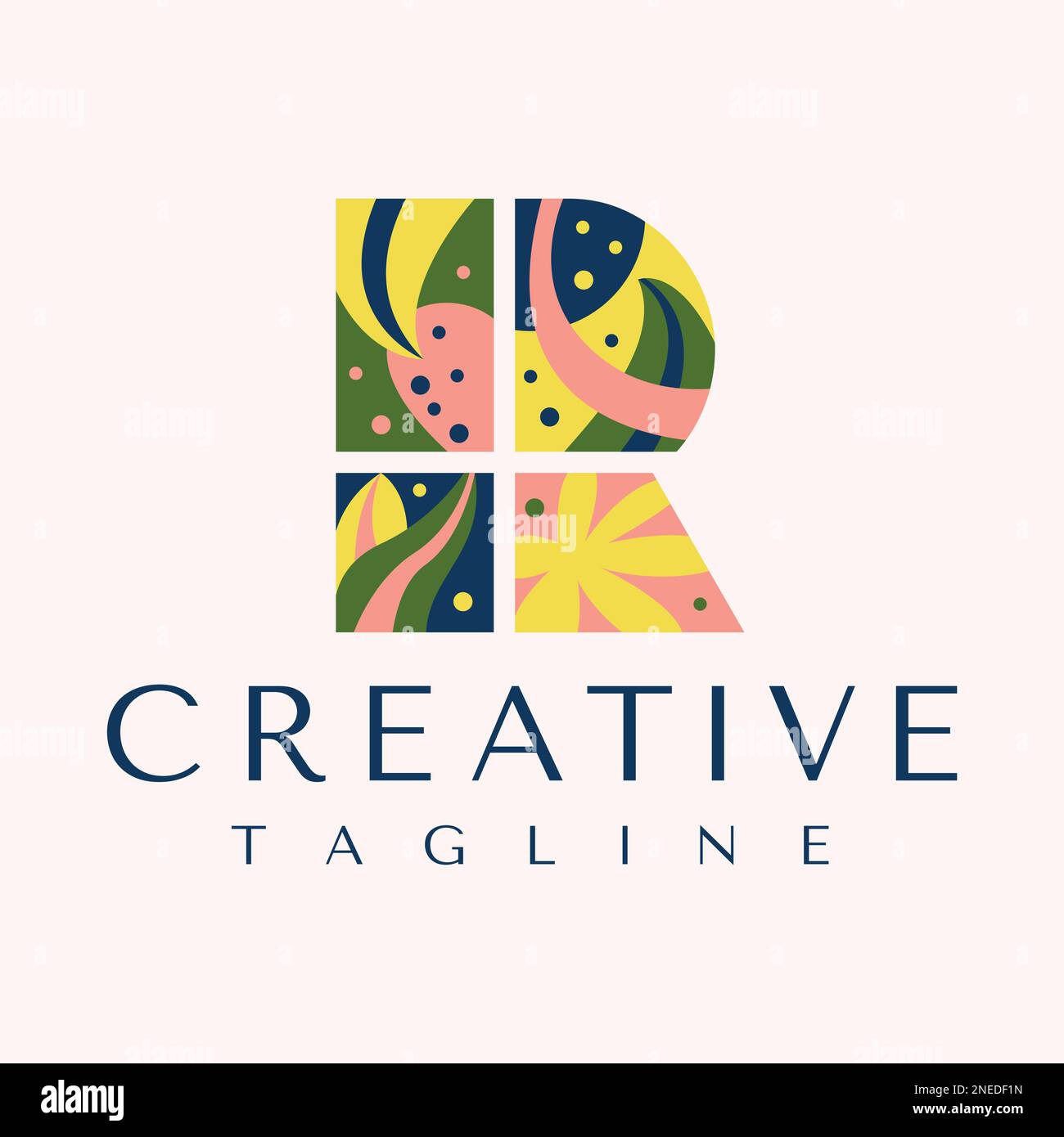 Modern decorative R letter logo design vector. Floral initial R logo template Stock Vector Image ...