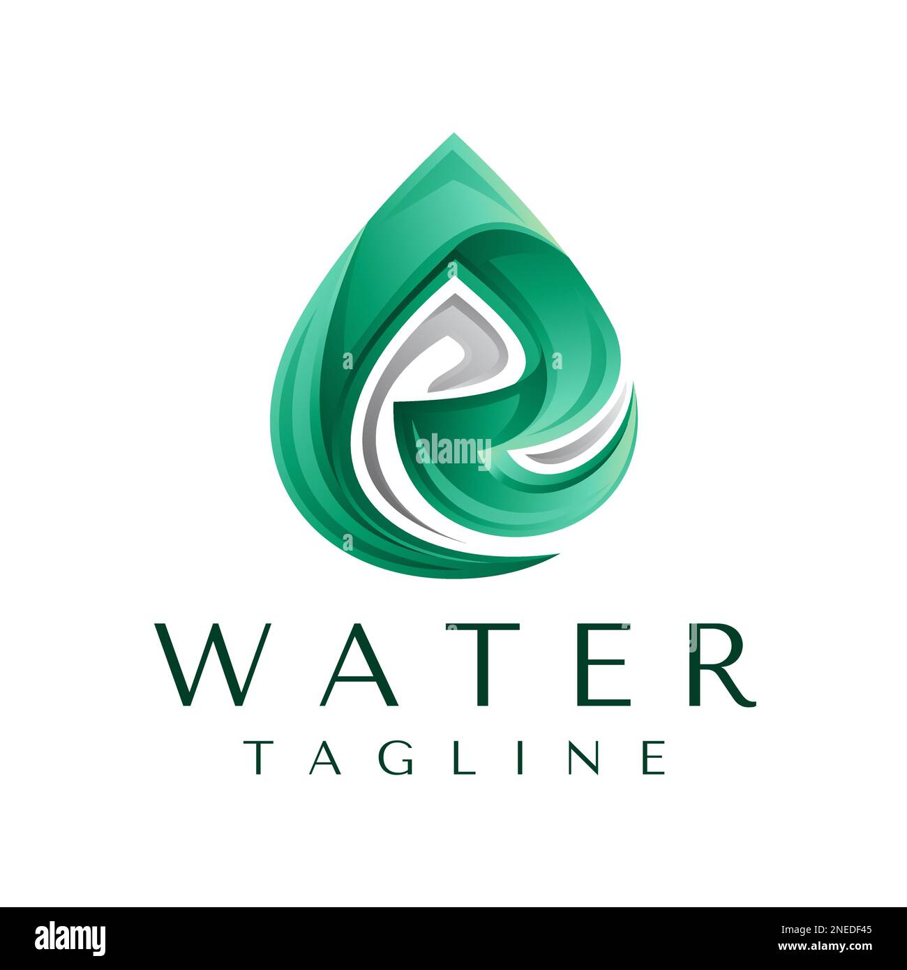 Gradient water drop letter R logo design template. Modern mineral R ...