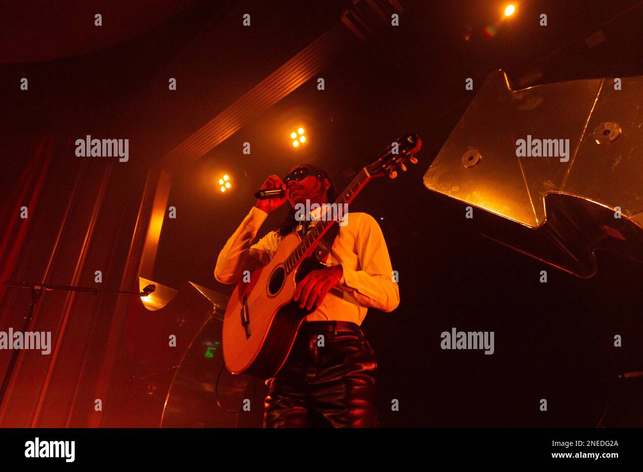 Singer-songwriter Steve Lacy performing at The Vogue Theatre in ...