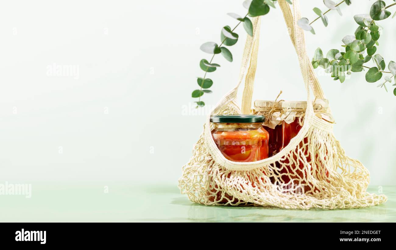 Probiotic foods. Eco friendly still life with pickled or fermented ...