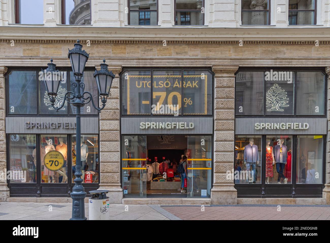 Budapest, Hungary - July 31, 2022: Sale at Springfield Garment Shop at ...