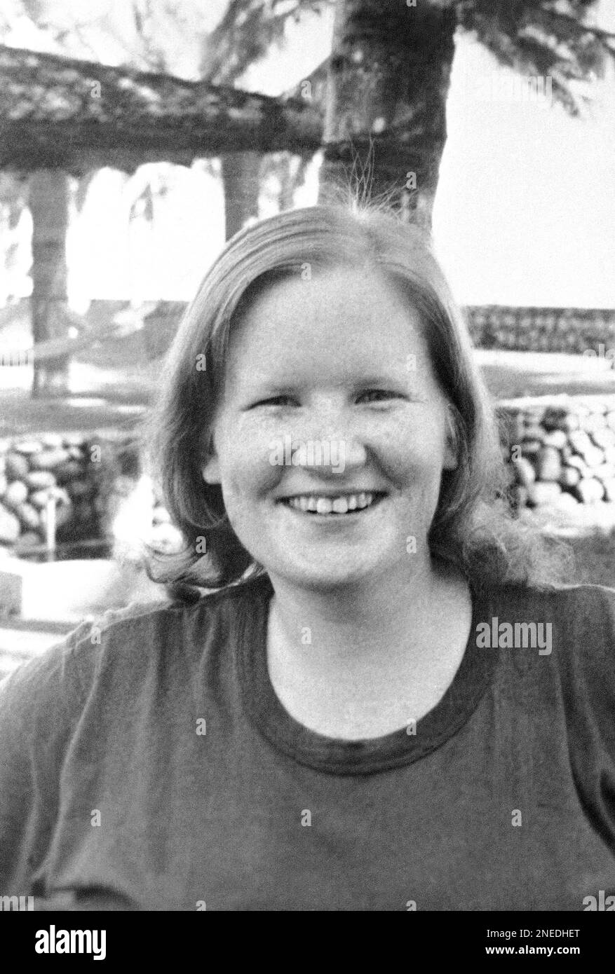 Lay volunteer Jean Donovan of Cleveland is shown in snapshot, Feb. 1980 ...