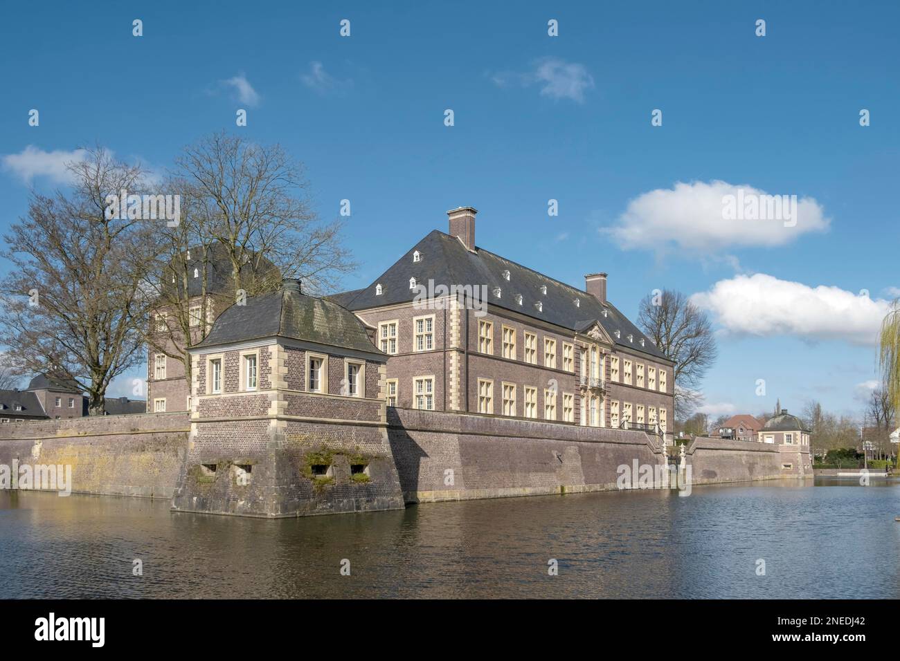 Baroque and moated castle Ahaus, today seat of the Technical Academy ...