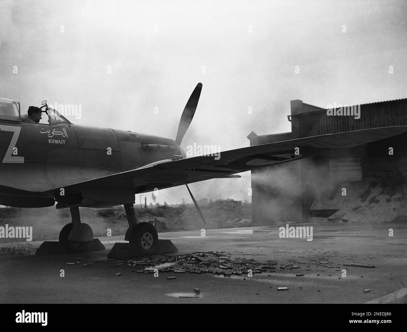 The new Spitfire cannon gun shooting on the range, with the used ...