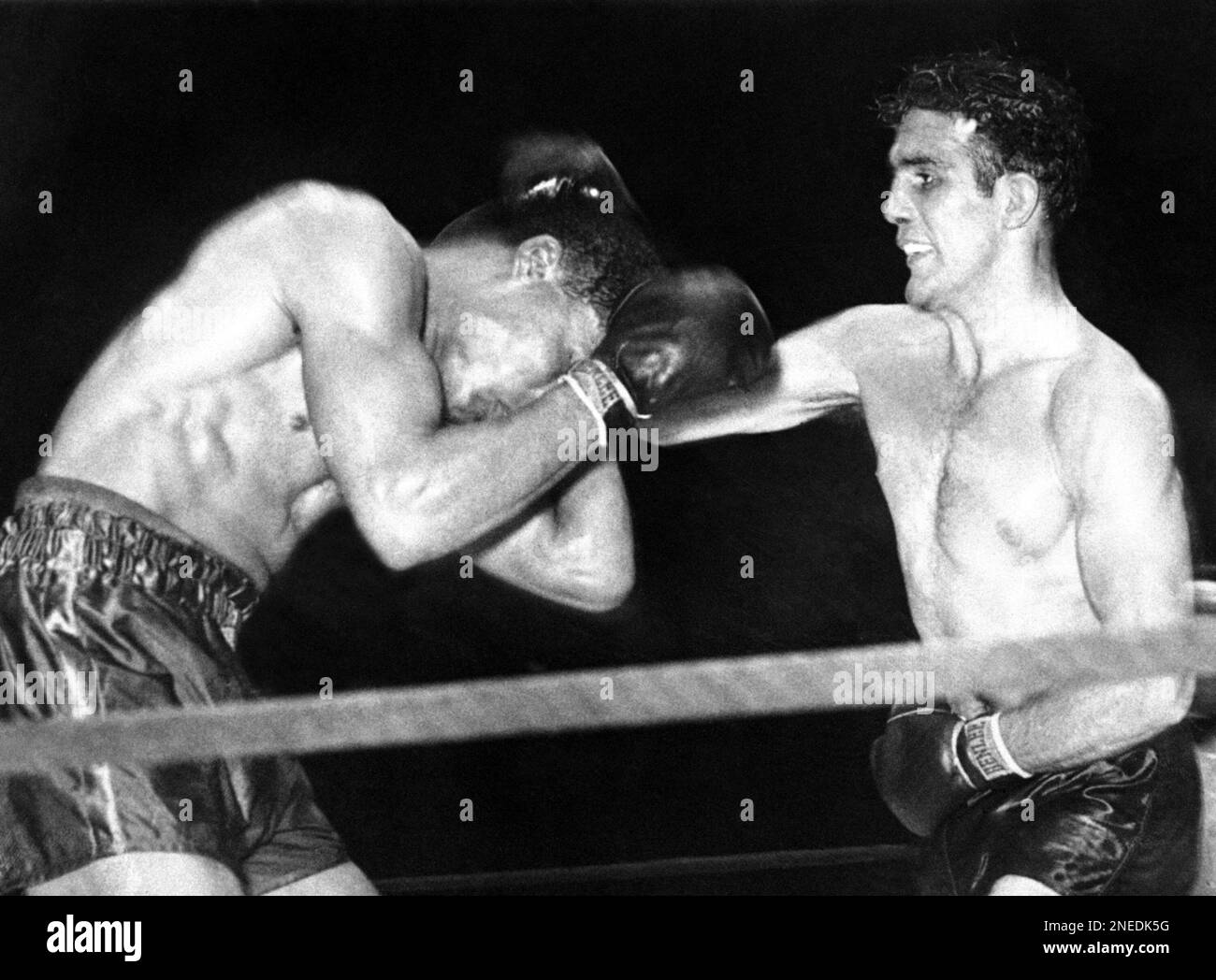 A sight only very rarely seen in the boxing ring as American ...
