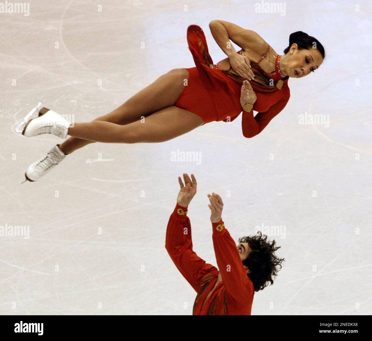 United States' Keauna Mclaughlin and Rockne Brubaker, bottom, perform ...