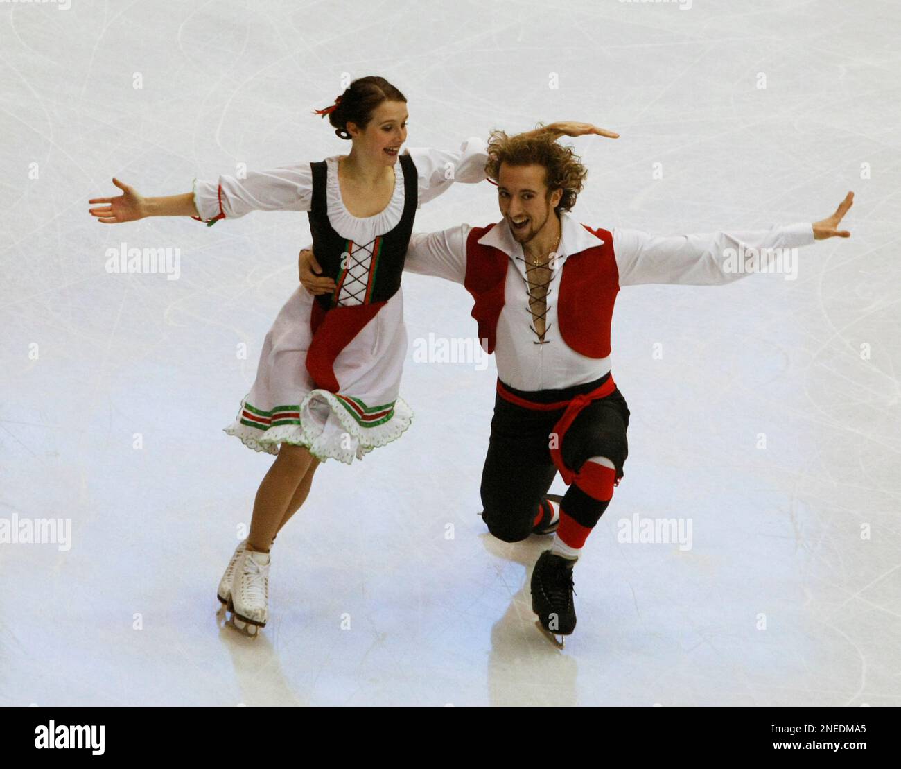 Canada's Allie Hann-Mccurdy and Michael Coreno, right, perform their ...