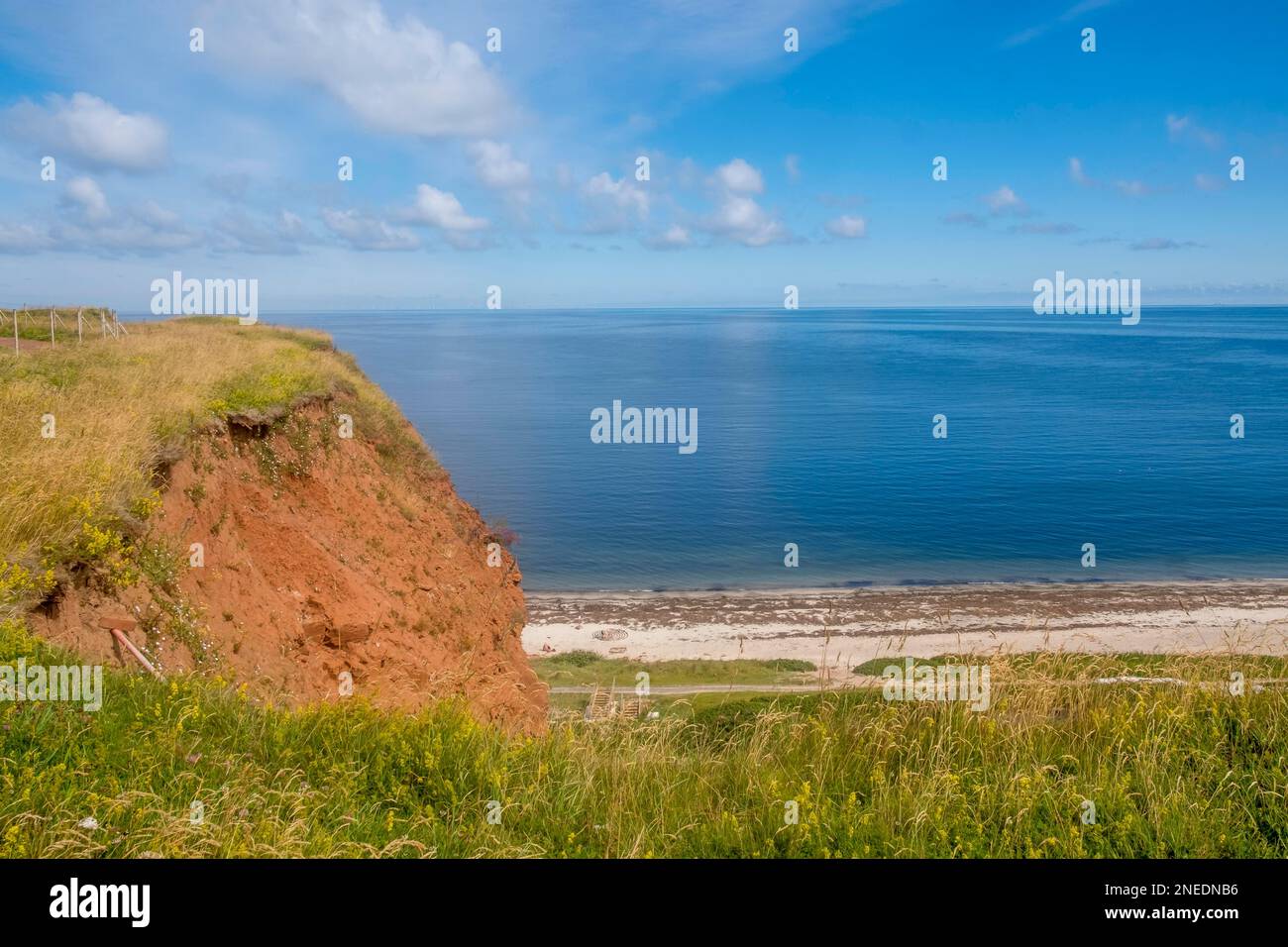 View of the North Sea from the cliff edge path, Helgoland Stock Photo ...