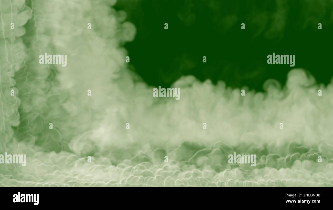 Left - bottom screen frame of white smoke or clouds on green screen ...
