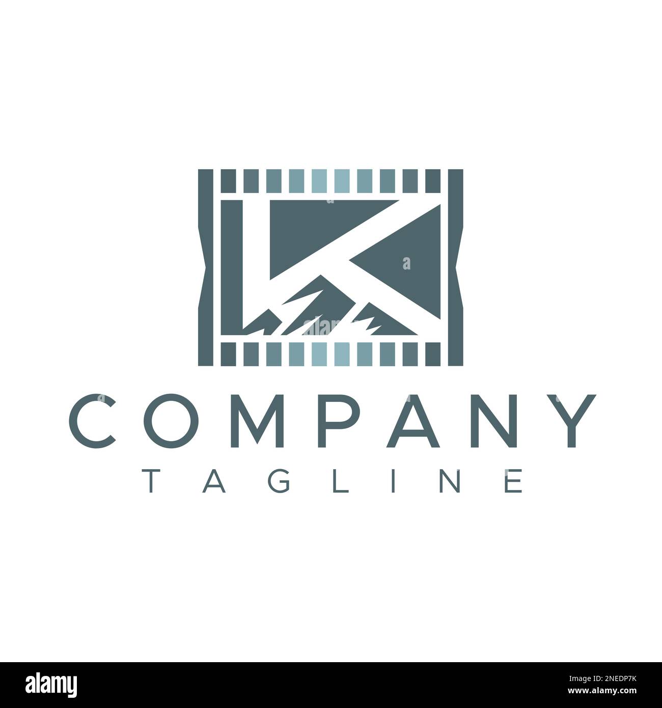 Mountain film letter K logo design template. Cinema film initial K logo vector Stock Vector ...