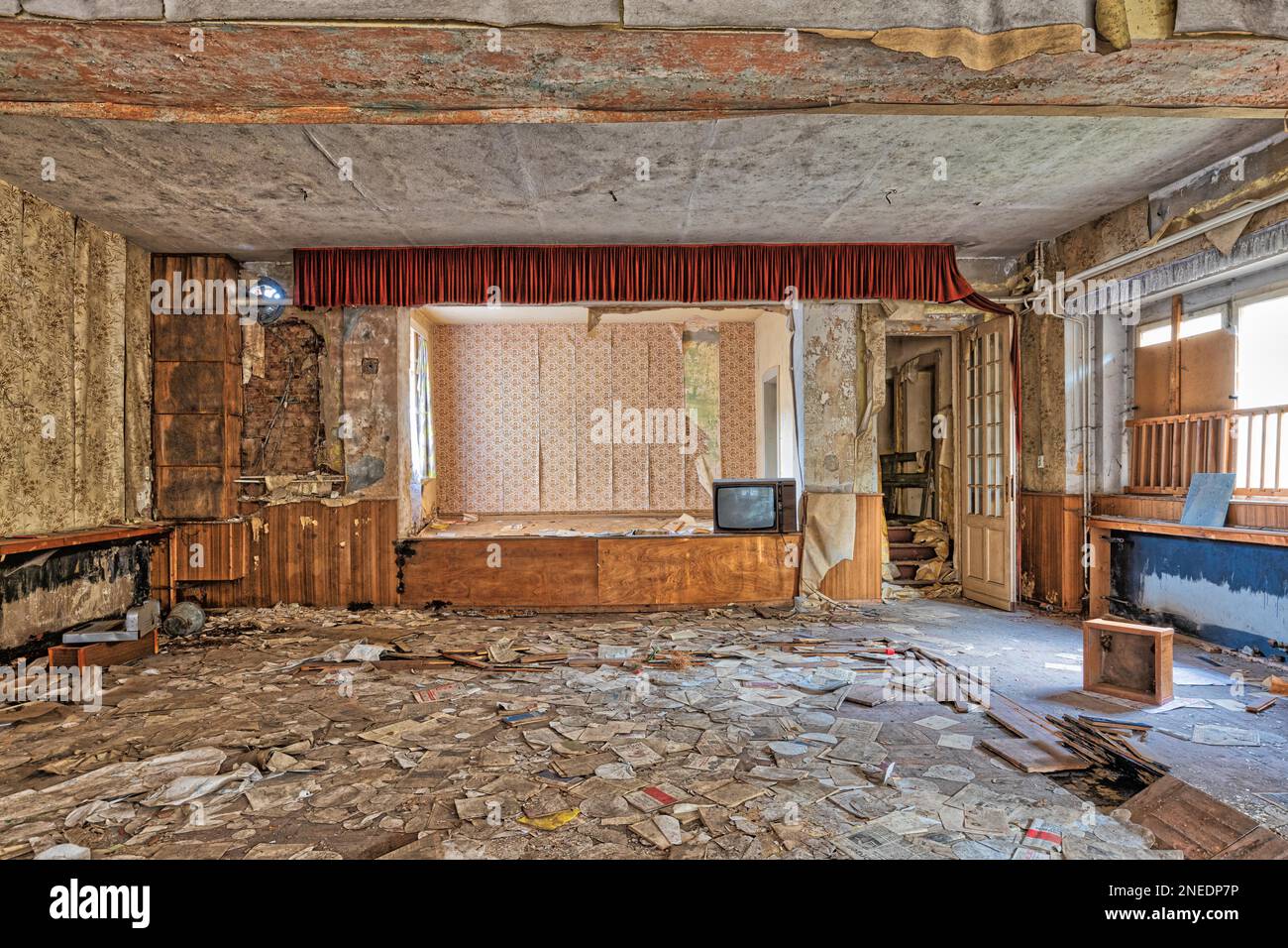 Lost Places empty space with stage Stock Photo - Alamy