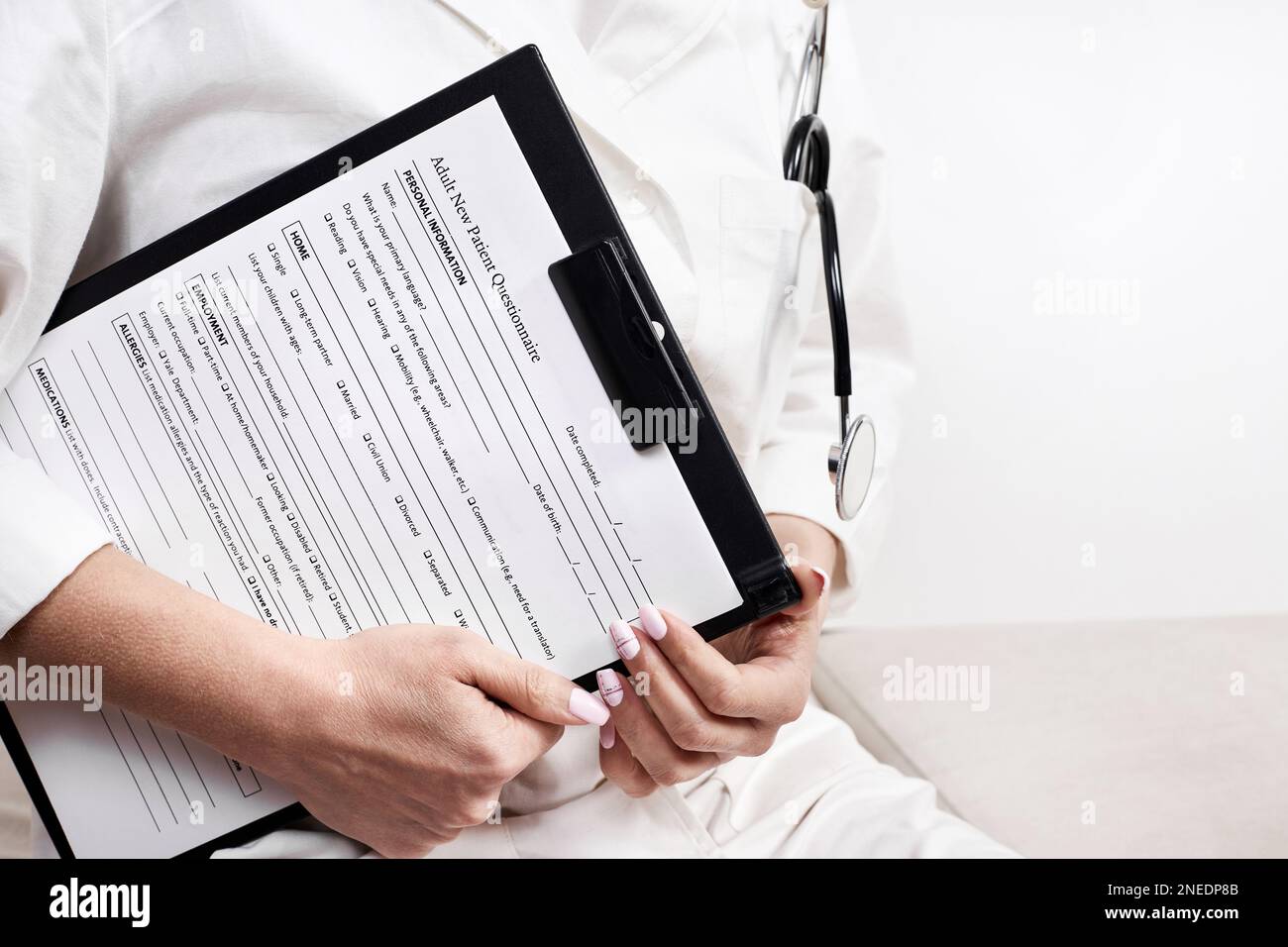 Adult new patient questionnaire hi-res stock photography and images - Alamy
