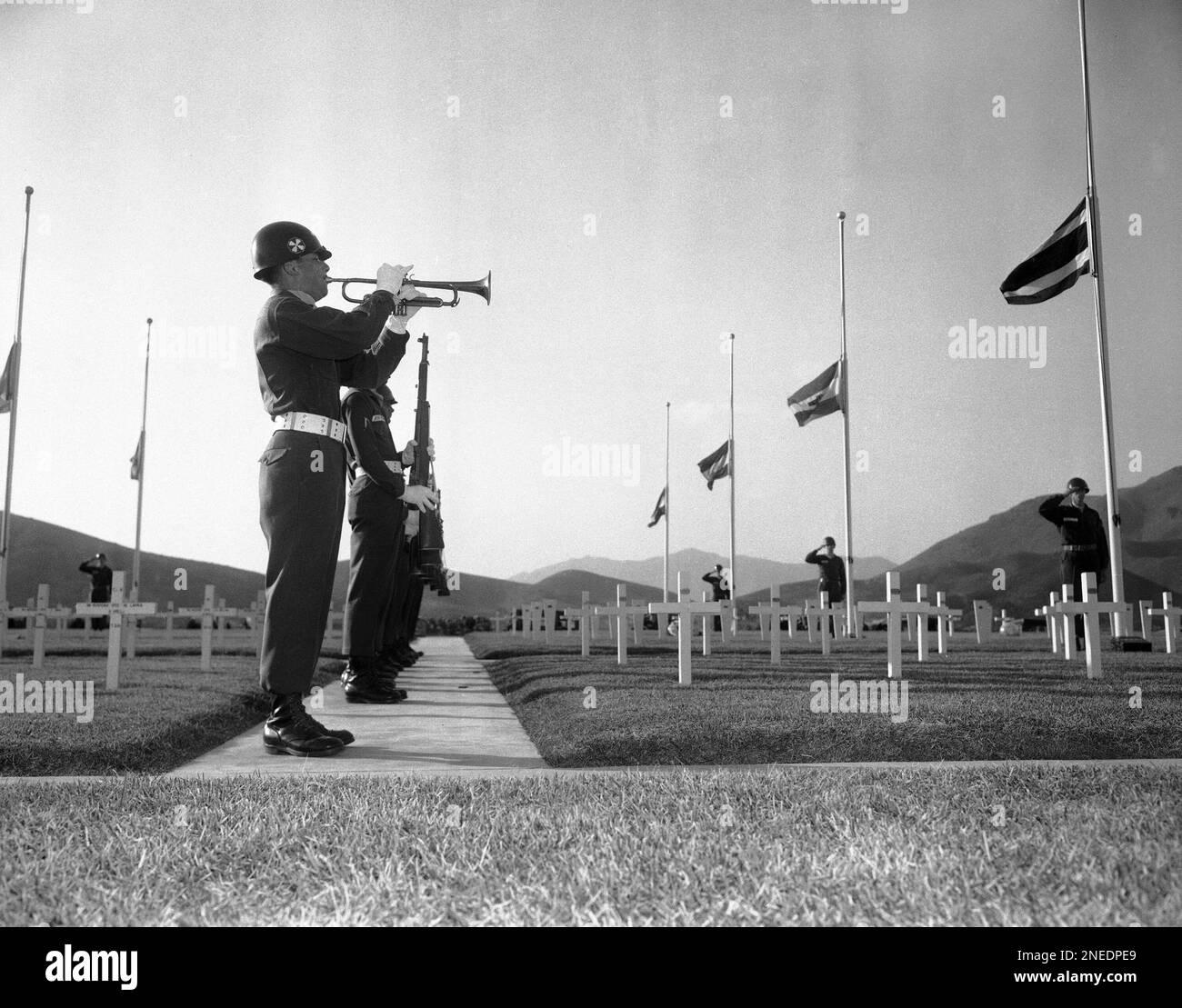 President Rhee, General George Decker, United Nations Commander, and ...