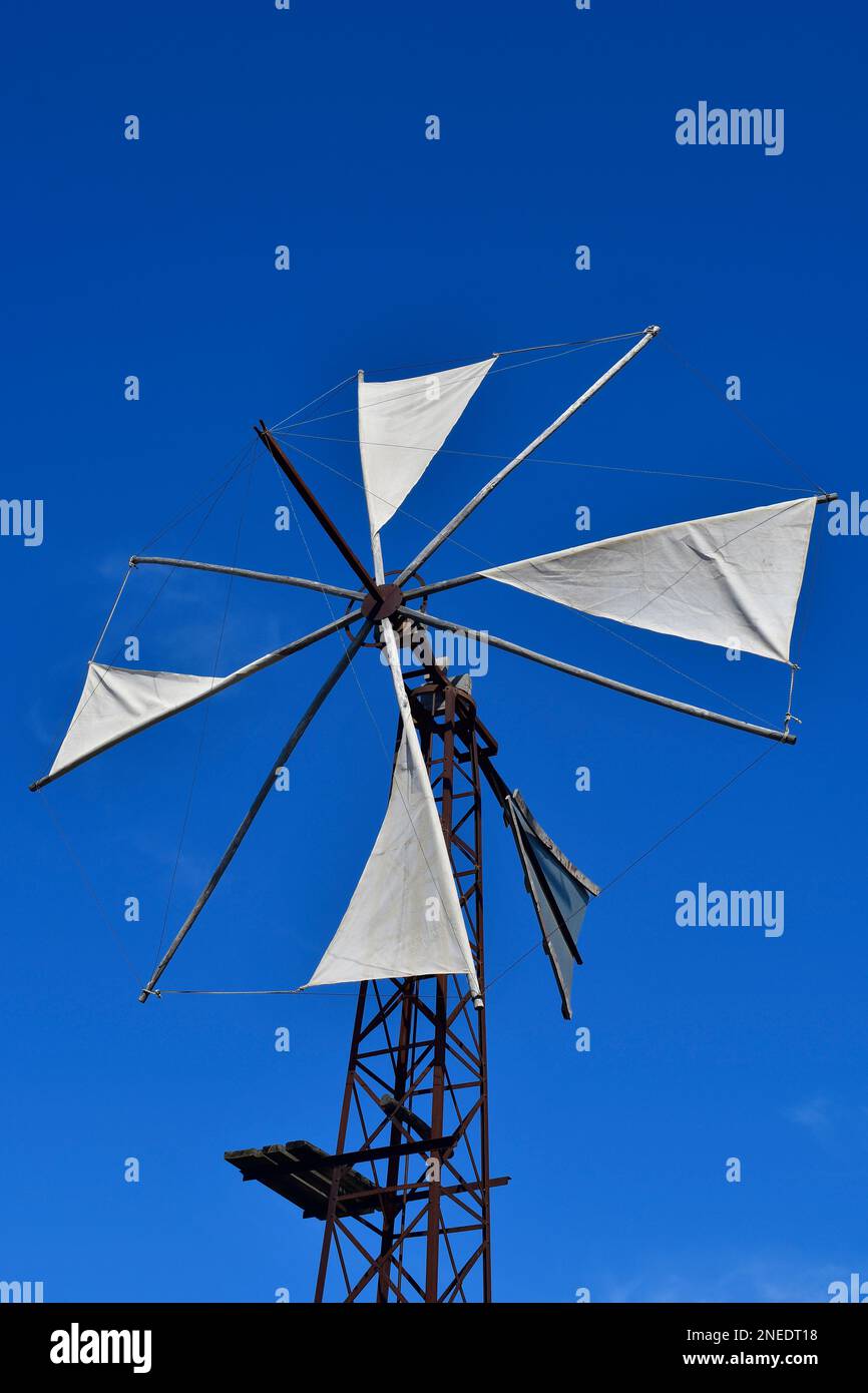 Greece, Crete, one of the traditional windmills on the Lasithi Plateau ...