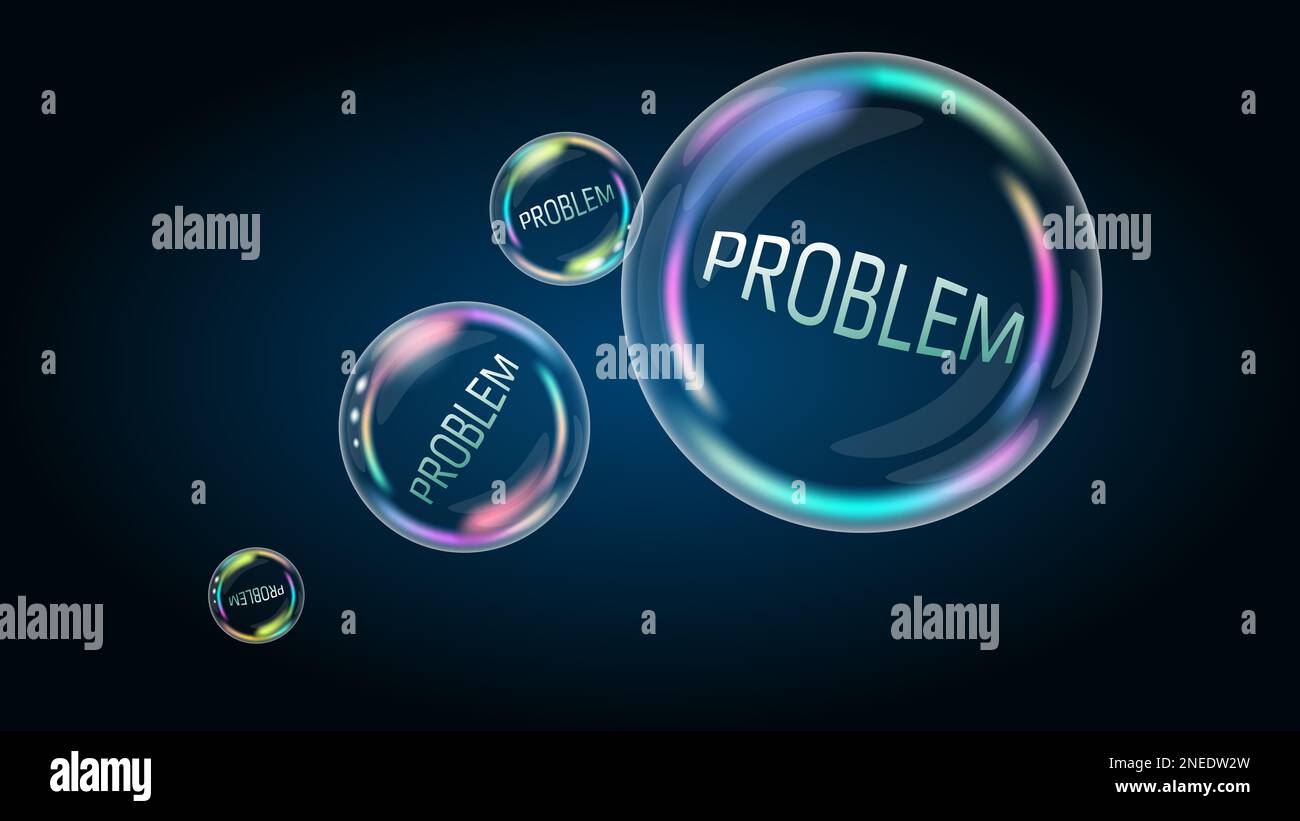 Problem in the soap bubble. The problem is greatly exaggerated. Vector ...