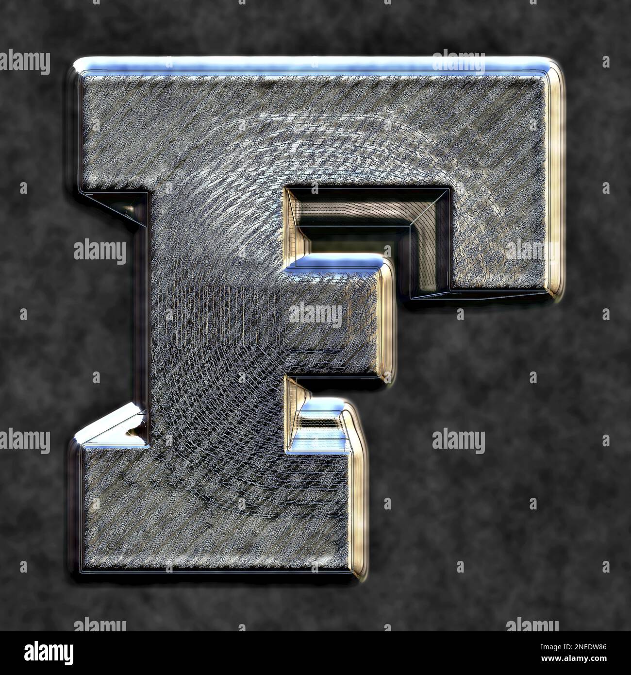 Capital letter F in 3D, glossy burnished metal Stock Photo - Alamy