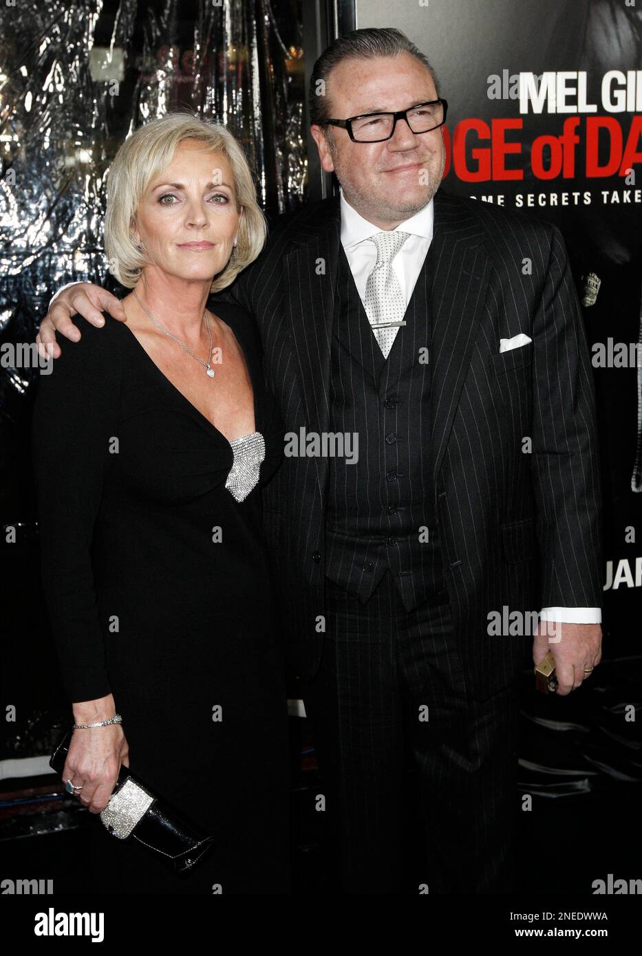 Cast member Ray Winstone, right, and his wife, Elaine, arrive at the ...