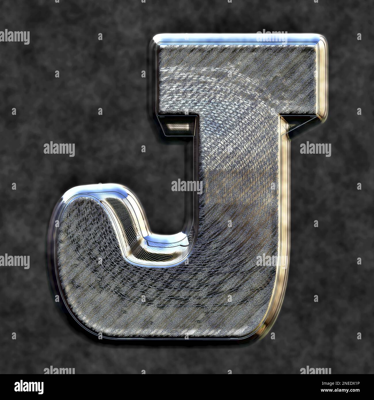 Capital letter J in 3D, glossy burnished metal Stock Photo - Alamy