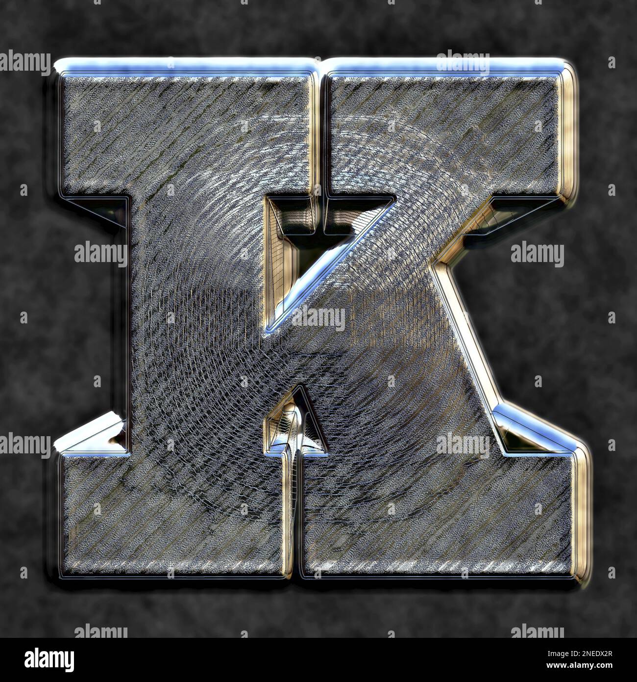 Capital letter K in 3D, glossy burnished metal Stock Photo - Alamy
