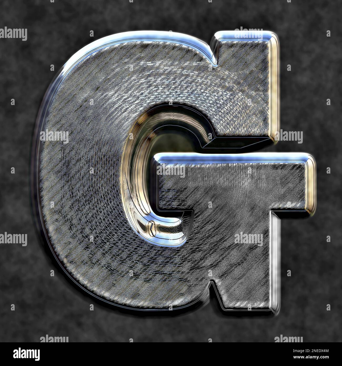 Capital letter G in 3D, glossy burnished metal Stock Photo - Alamy