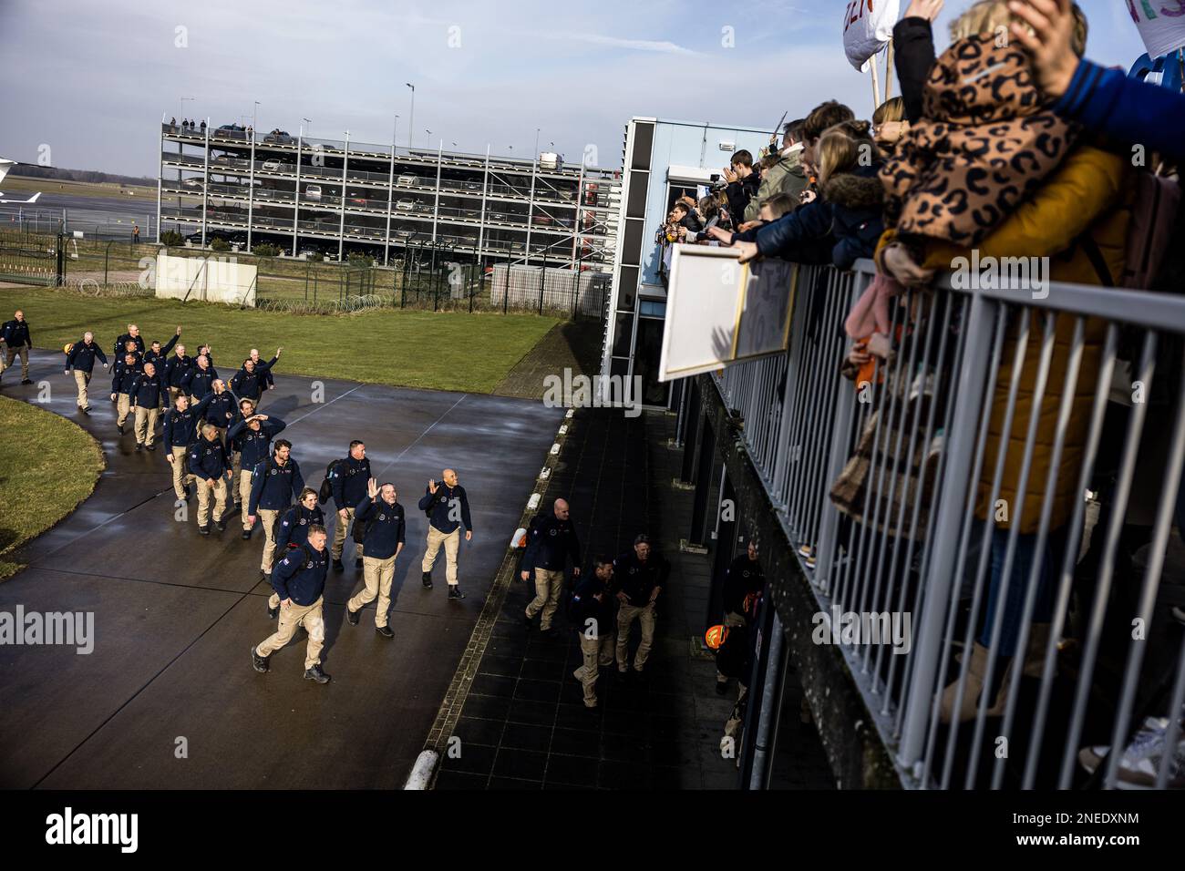 EINDHOVEN - Members of the Dutch search and rescue team USAR on their ...