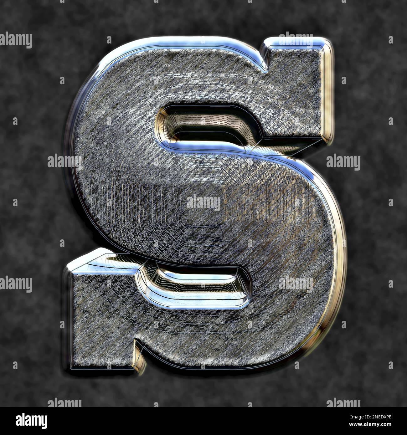 Capital letter S in 3D, glossy burnished metal Stock Photo - Alamy